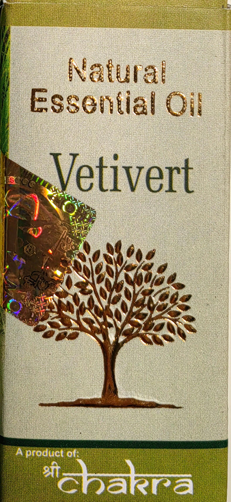 Natural Essential Oil VETIVERT, Shri Chakra (Натуральное эфирное масло ветивер, Шри Чакра), 10 мл.