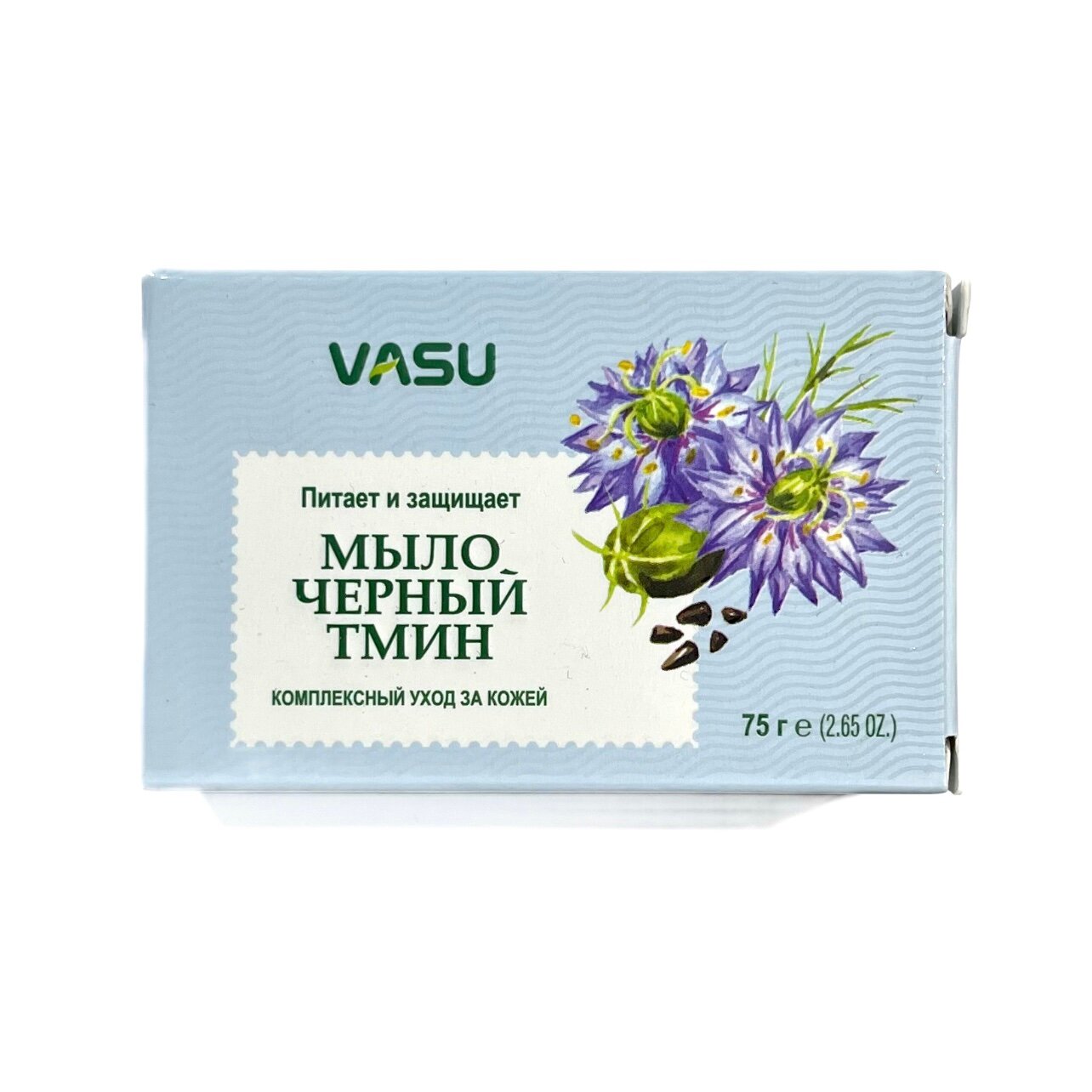 Nourishes & Protects BLACK SEED SOAP, Vasu (Питает и Защищает мыло черный тмин, универсальное, Васу), 75 г.
