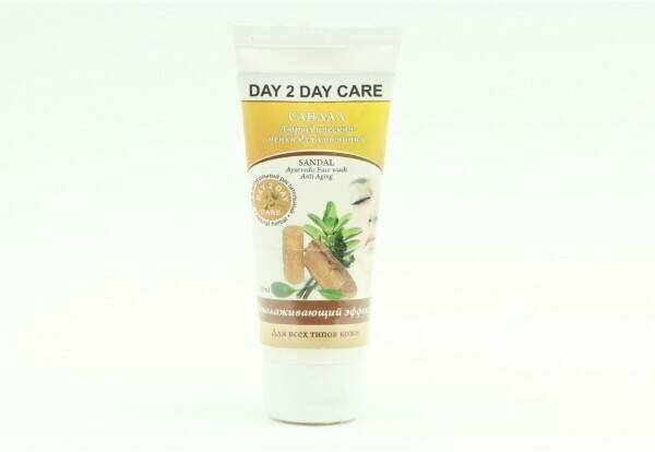 Ayurvedic Face Wash SANDAL Anti Aging, Day 2 Day Care (Аюрведическая пенка для умывания сандал Омолаживающий Эффект, Дэй Ту Дэй Кэр), 50 мл.