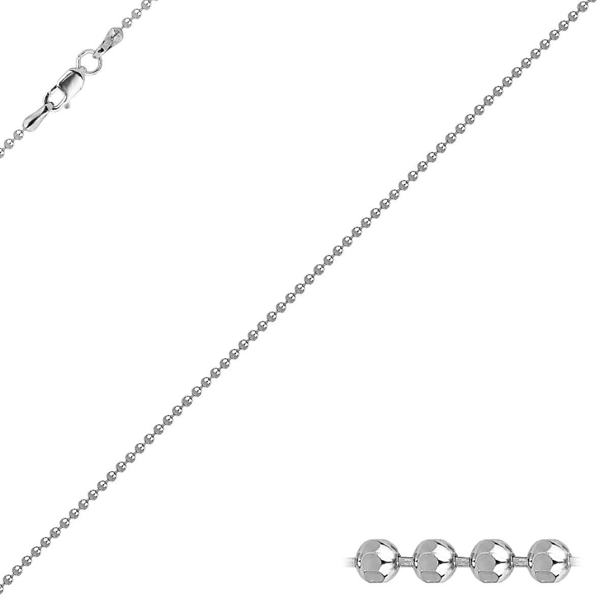 Цепь серебро, 925 проба, родирование