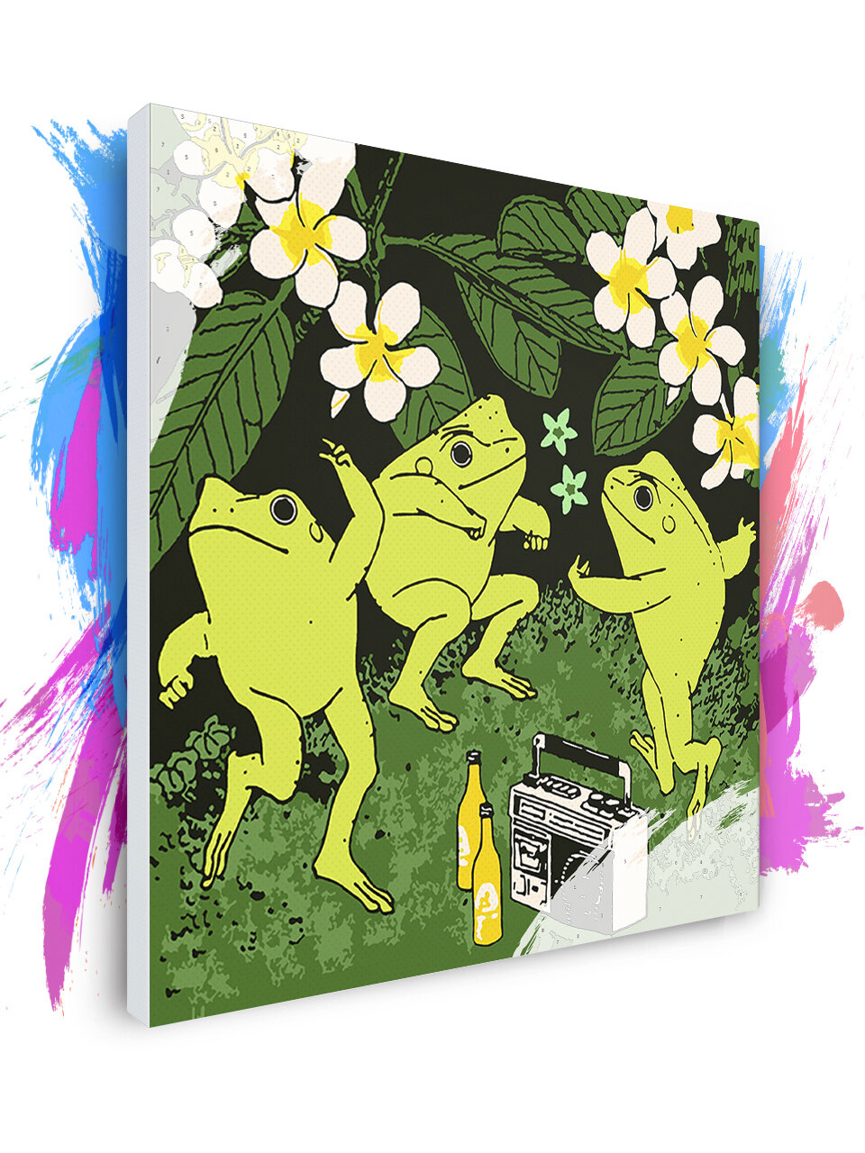 Картина по номерам на холсте Танцующие лягушки, 50 х 50 см