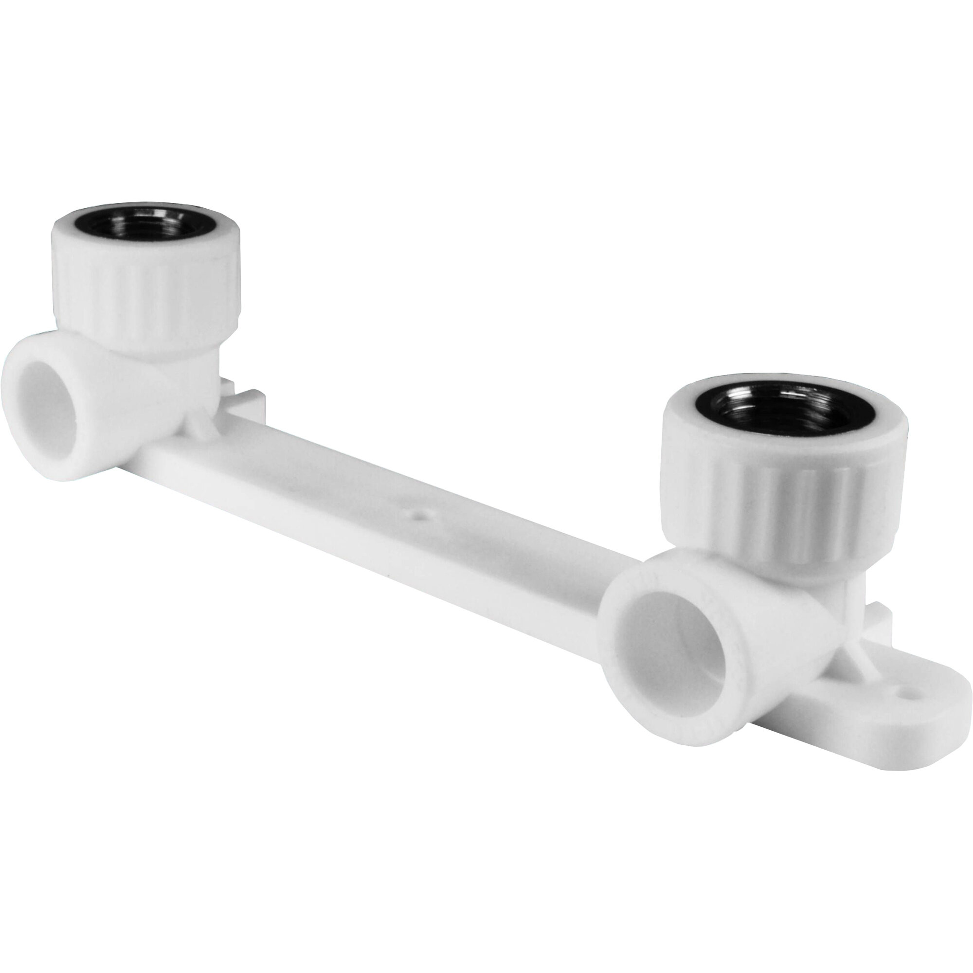 Планка монтажная 20x1/2' ВР для смесителя, с водорозетками, полипропиленовая PPR белая Valfex 10124020