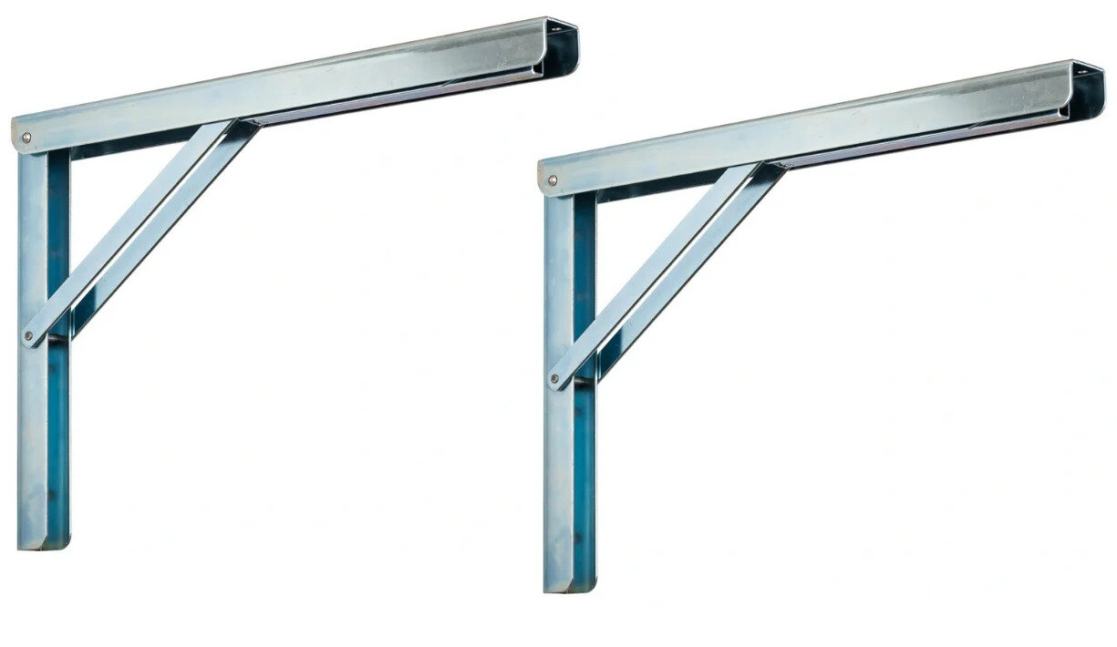 Консоль VORMANN Multi-Line складная 270х400х36 мм оцинкованная, 200 кг, цвет цинк (2 шт в уп.) 00152 400 Z