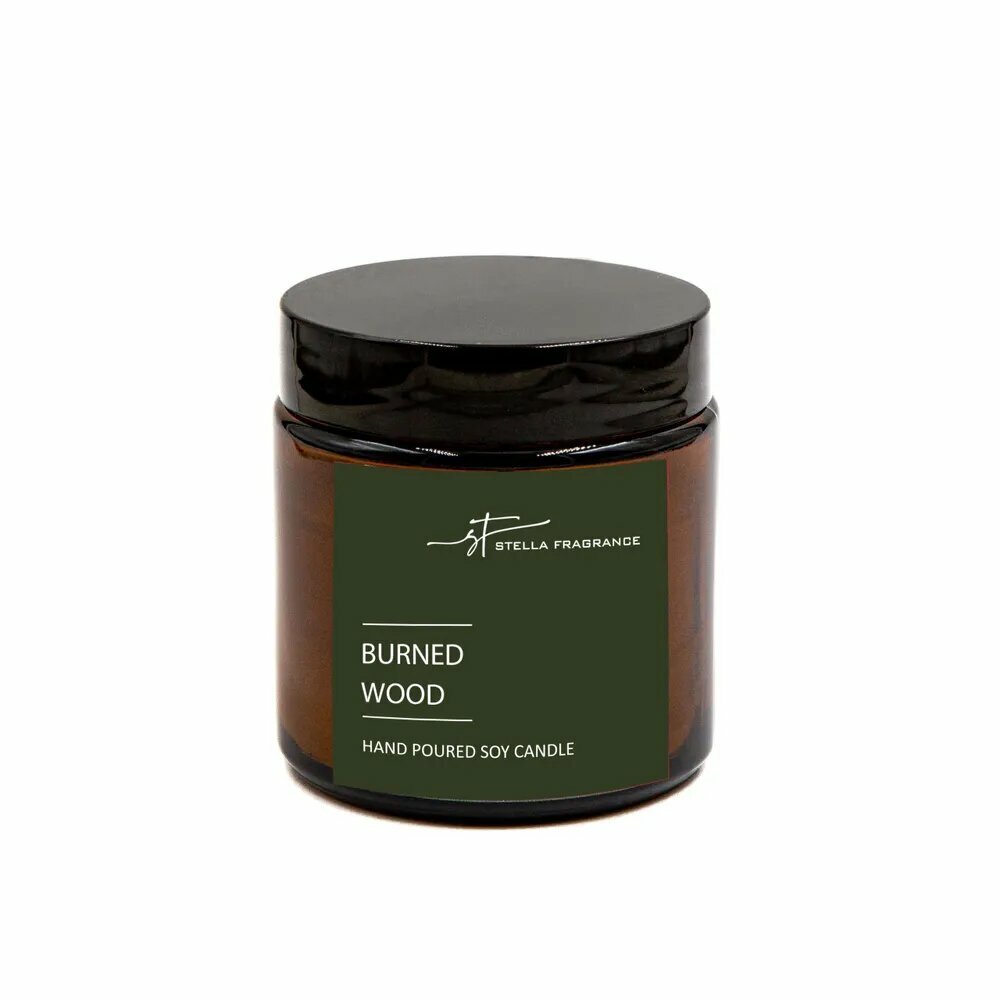 Свеча ароматическая с фитилем Stella Fragrance Burned Wood, 90 гр