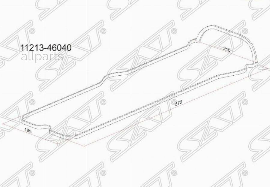 SAT K11213-46040 Прокладка клапанной крышки Toyota Crown 99-07 / Mark II 00-04 1JZFSE;2JZFSE