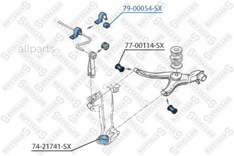 STELLOX 7900054SX втулка стабилизатора заднего центральная! d14\ Opel Omega/Calibra 86-03