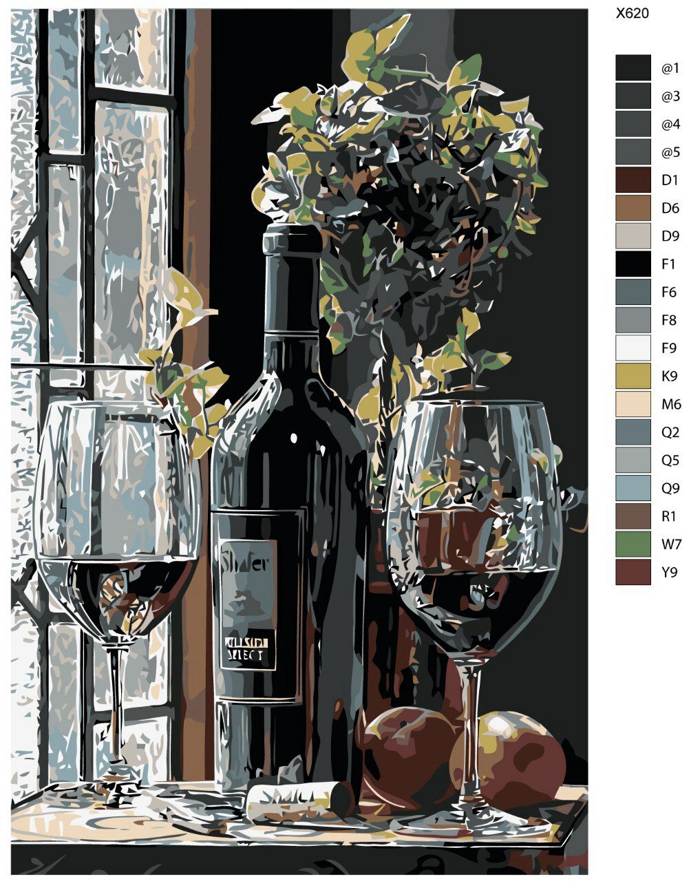 Картина по номерам X-620 Винная эстетика 50х70