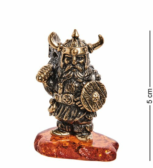 Фигурка Викинг (латунь, янтарь) AM-2835 113-709562