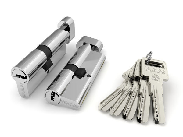Fuaro Цилиндровый механизм с вертушкой R602/80 mm /35+10+35/ CP хром 5 кл. 26089