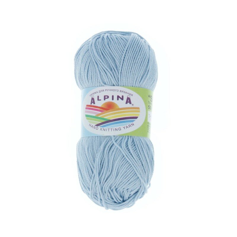 Пряжа ALPINA "SATI" 100% мерсеризованный хлопок 50 г 170 м №136 голубой