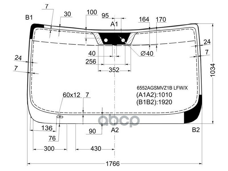 Стекло лобовое (Датчик дождя) Peugeot Boxer 06- / Citroen Jumper 06- XYG арт. 6552AGSMVZ1B LFW/X