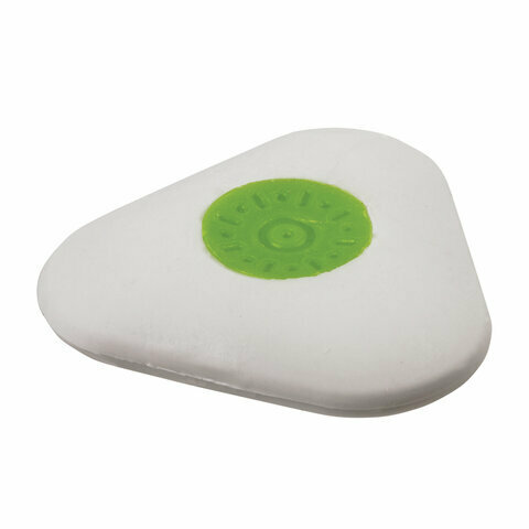 Ластик STAFF "College", 35х35х10 мм, треугольный, салатовый пластиковый держатель, 228068