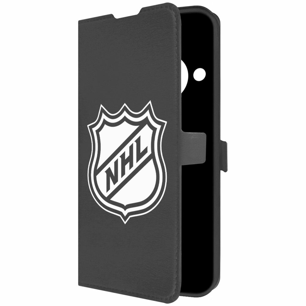 Чехол-книжка Krutoff Eco Book для Honor X9a NHL (НХЛ) (черный)