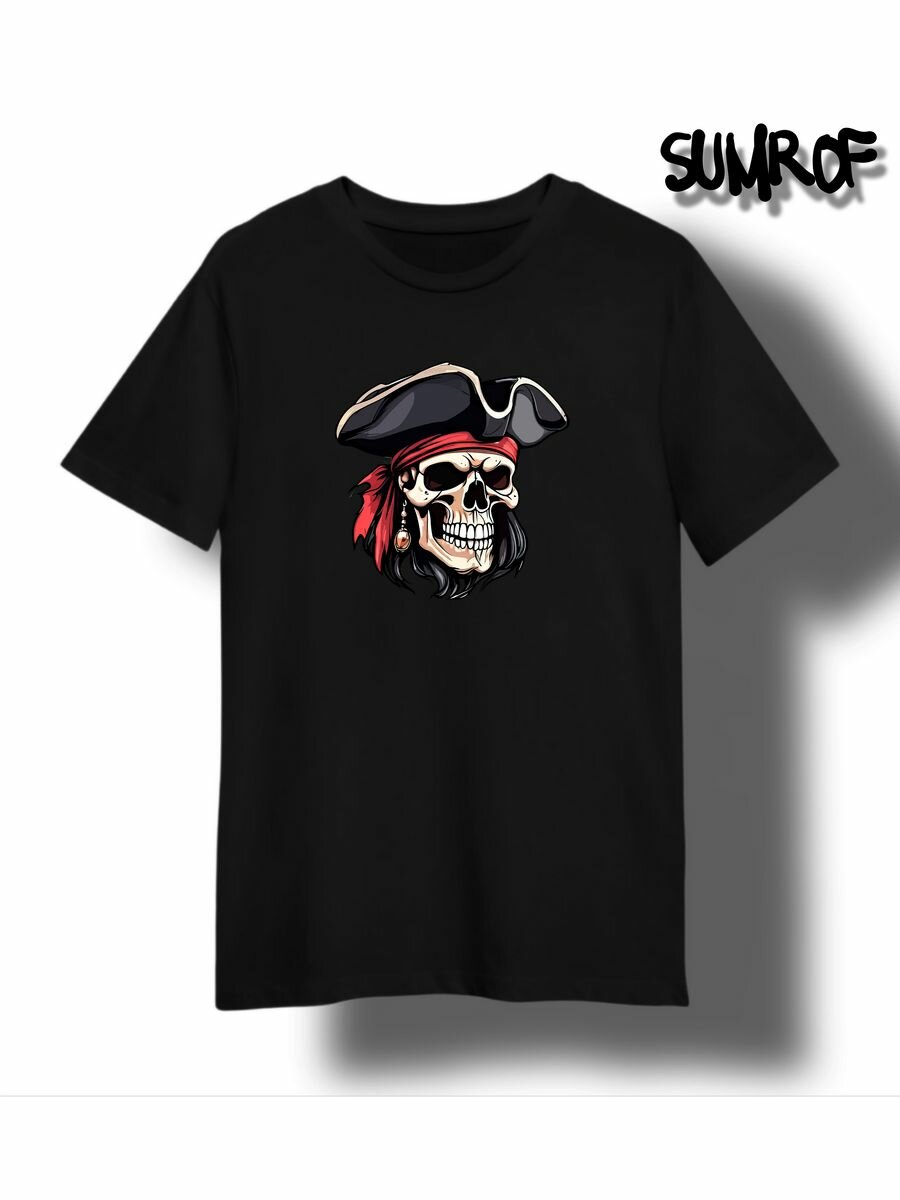 Футболка с черепом пират
