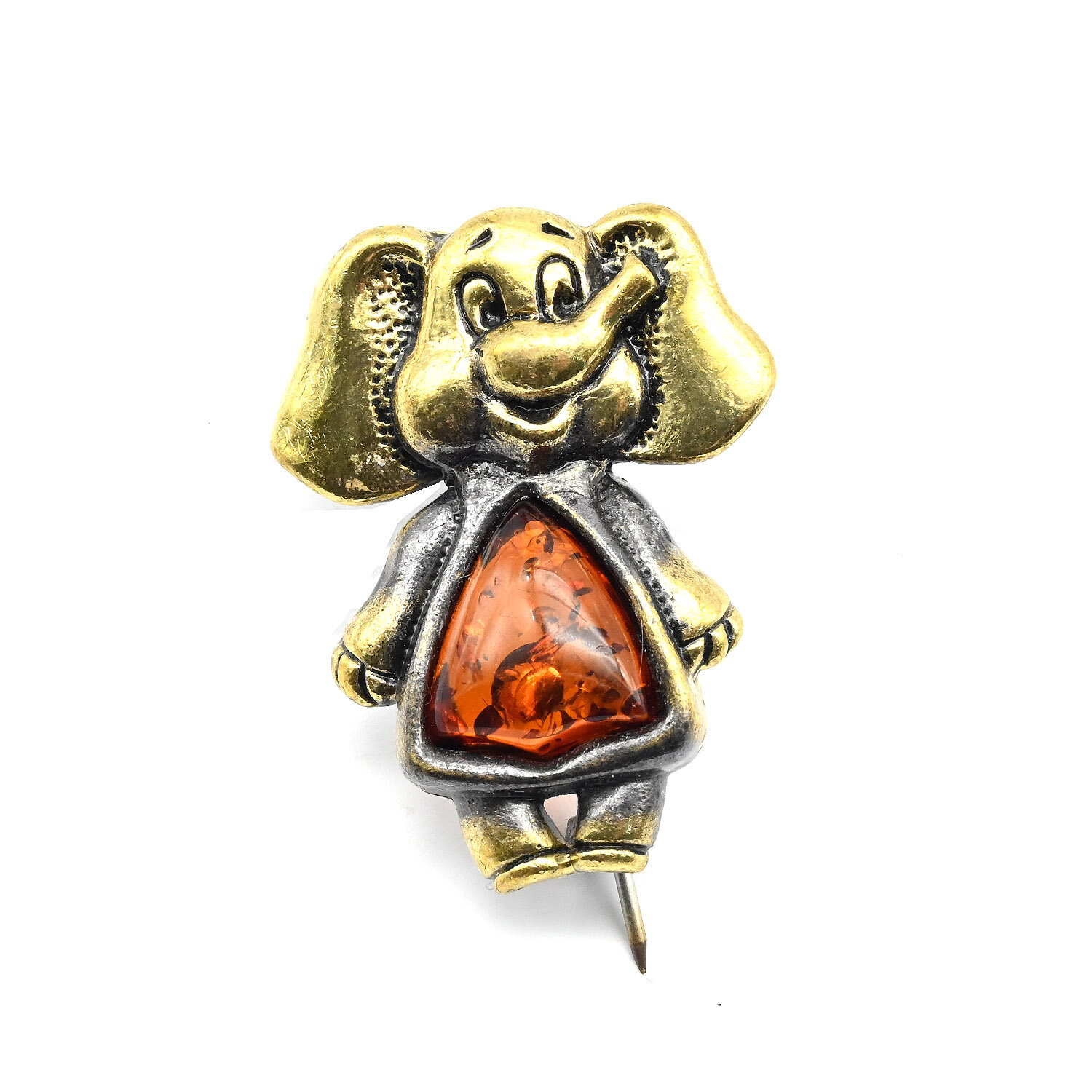 Брошь, янтарь