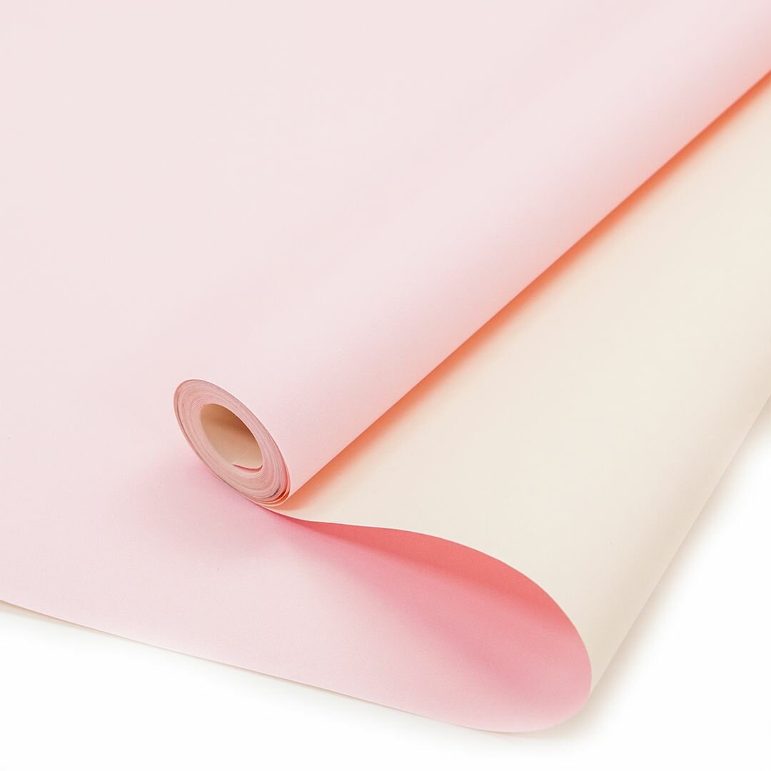 Бумага упаковочная Дон Баллон Крафт 70 гр, цвет Кремовый и Розовый, 0,7х9 м