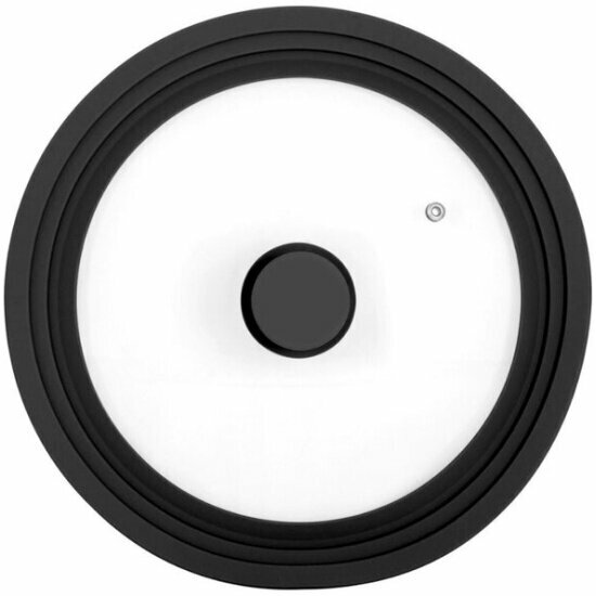 Крышка Appetite стеклянная , силиконовый ободок , универсальная 24,26,28см черная (ZH24-28SSB)