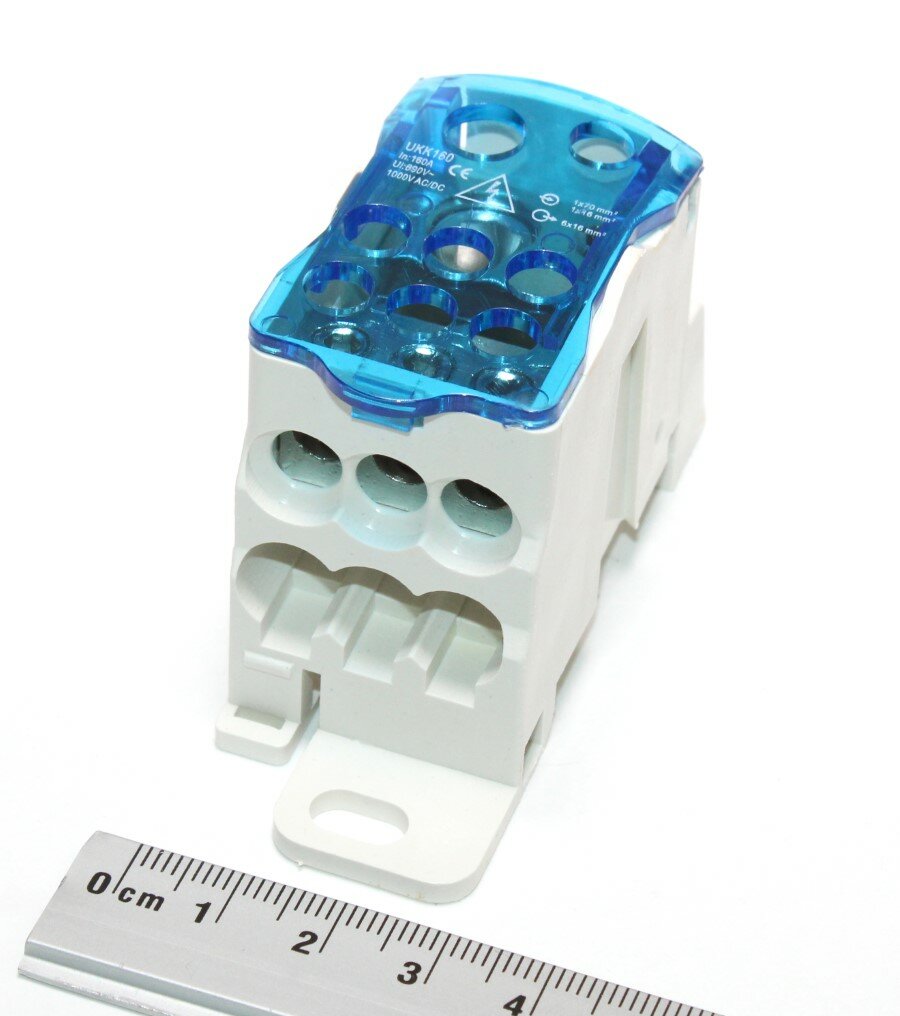 Блок распределительный на DIN-рейку КД-016-5, 160А, 660В, RUICHI