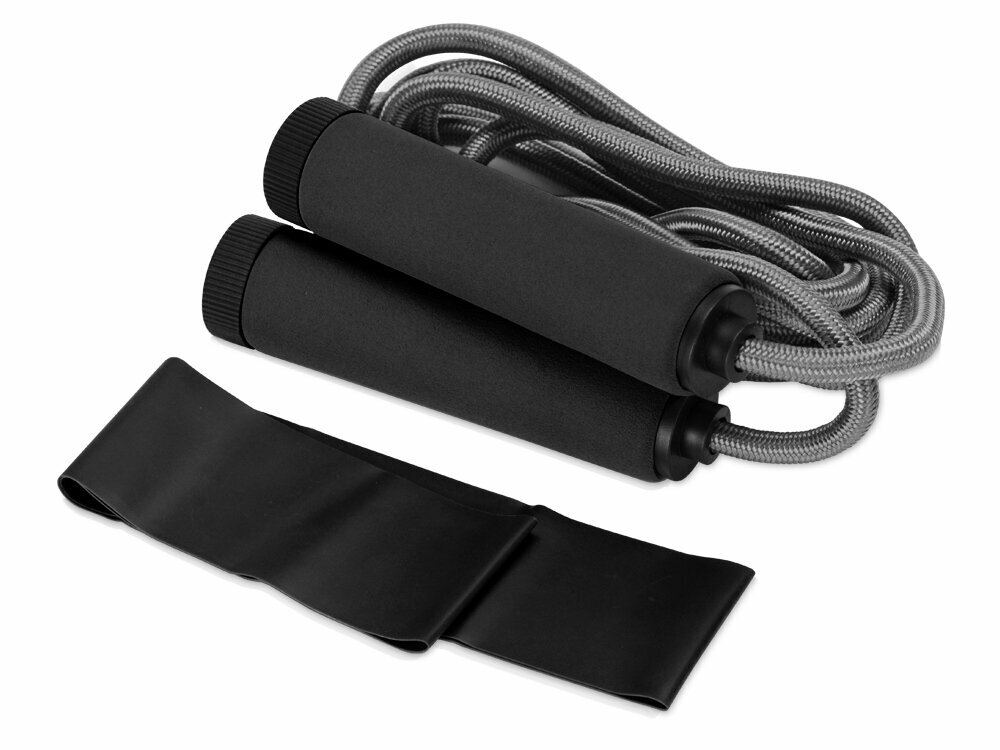 Набор для фитнеса «Balance»: скакалка, фитнес-лента, цвет черный