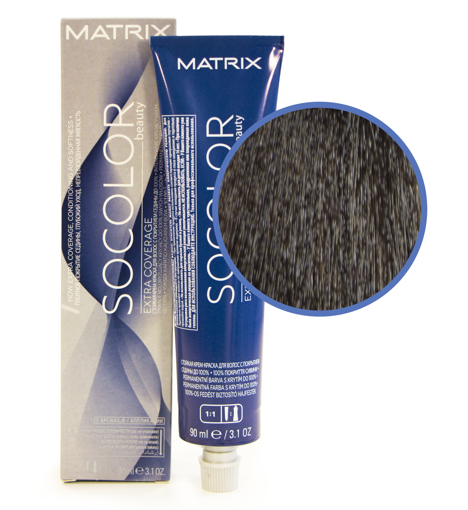 Краска для волос Matrix Socolor Beauty 504n, шатен натуральный, перманентная, 90 мл