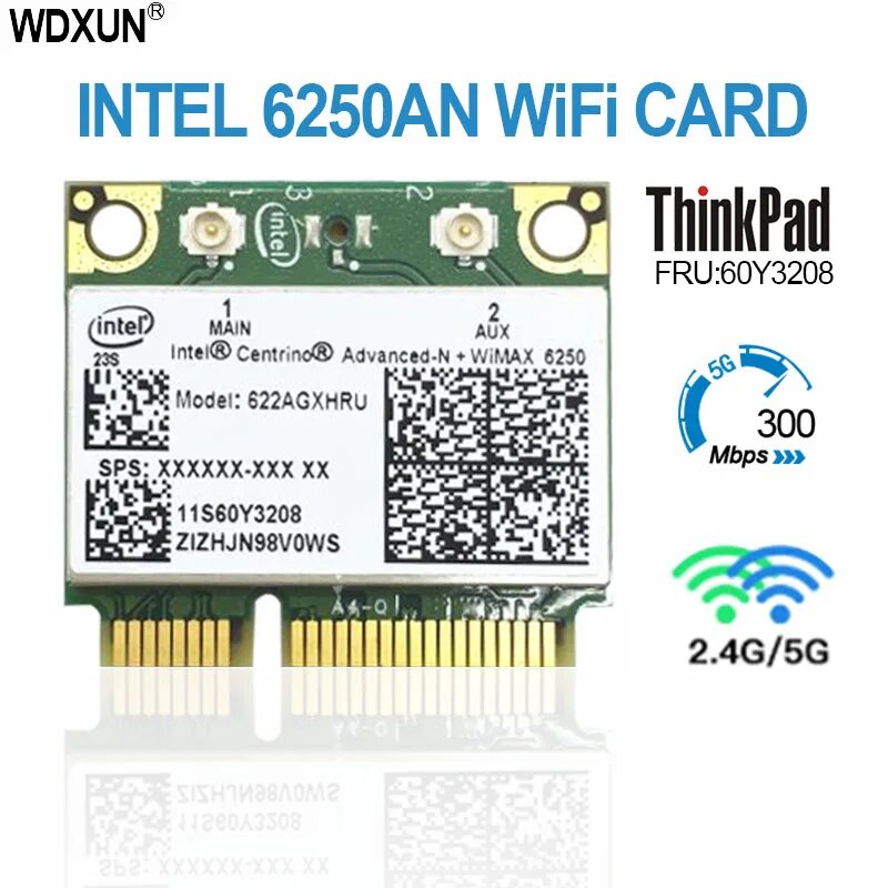 WDXUN беспроводная Wi-Fi карта 622ANXHMW для Lenovo/Thinkpad
