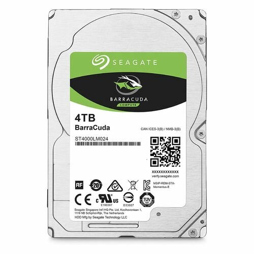 Жесткий диск Seagate Barracuda ST4000LM024, 4ТБ, HDD, SATA III, 2.5"