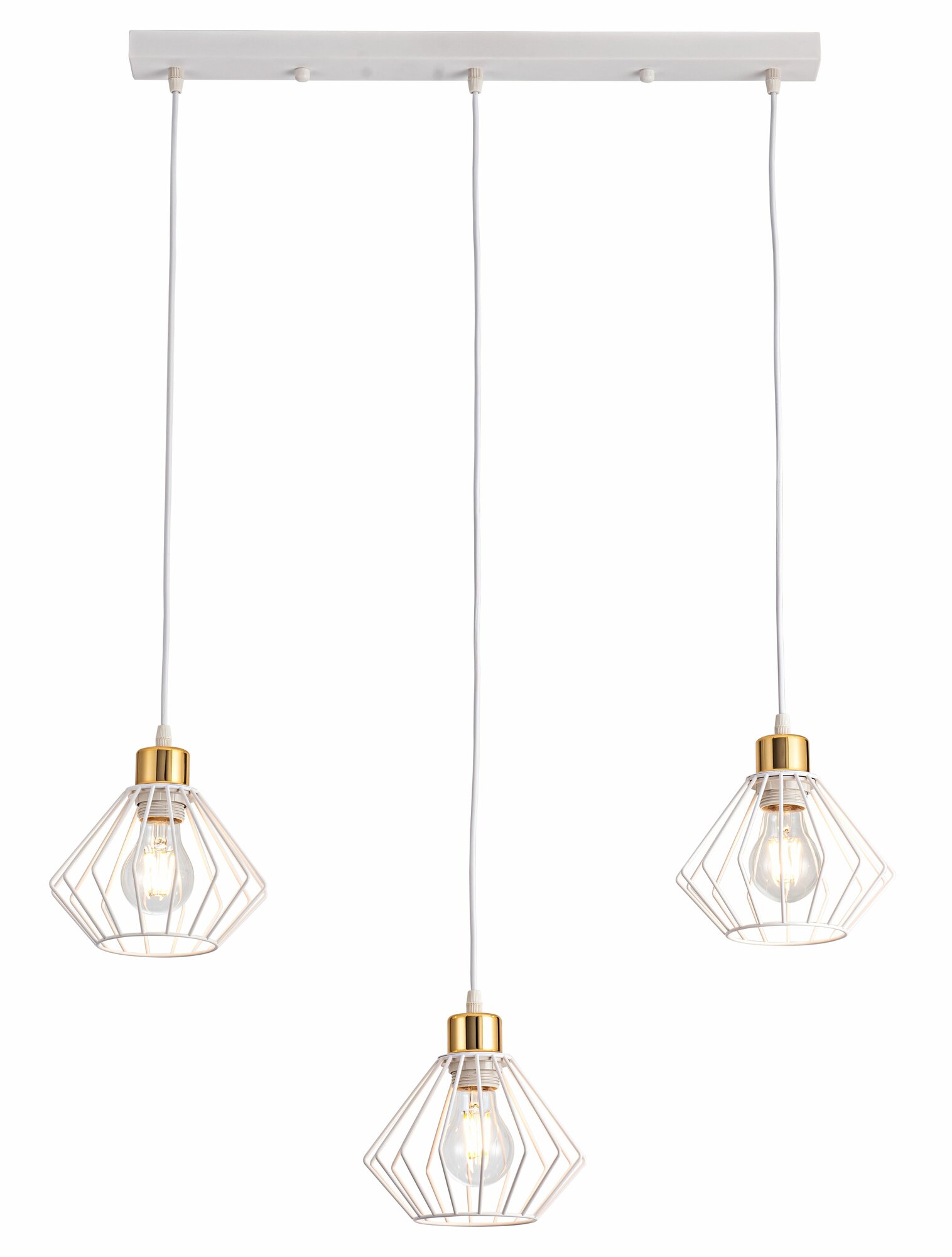 Люстра подвес De Fran, SP-1835 WHG Е27 3*60Вт, белый металл с золотом, серия агрия