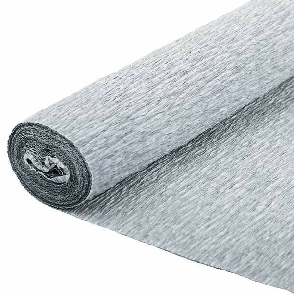 Бумага гофрированная 10 шт серебро (размер одного 50х200 см.) Плотность бумаги 32г/м2.