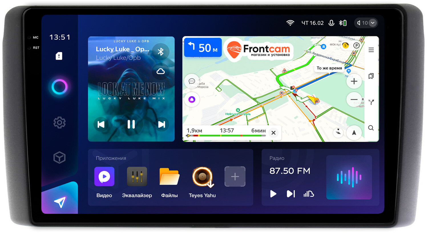 Штатная магнитола Teyes CC3 2K 6/128 9.5" RM-9-NI127N Nissan Leaf 2010-2017 Android 10 (4G-SIM, DSP, QLed)