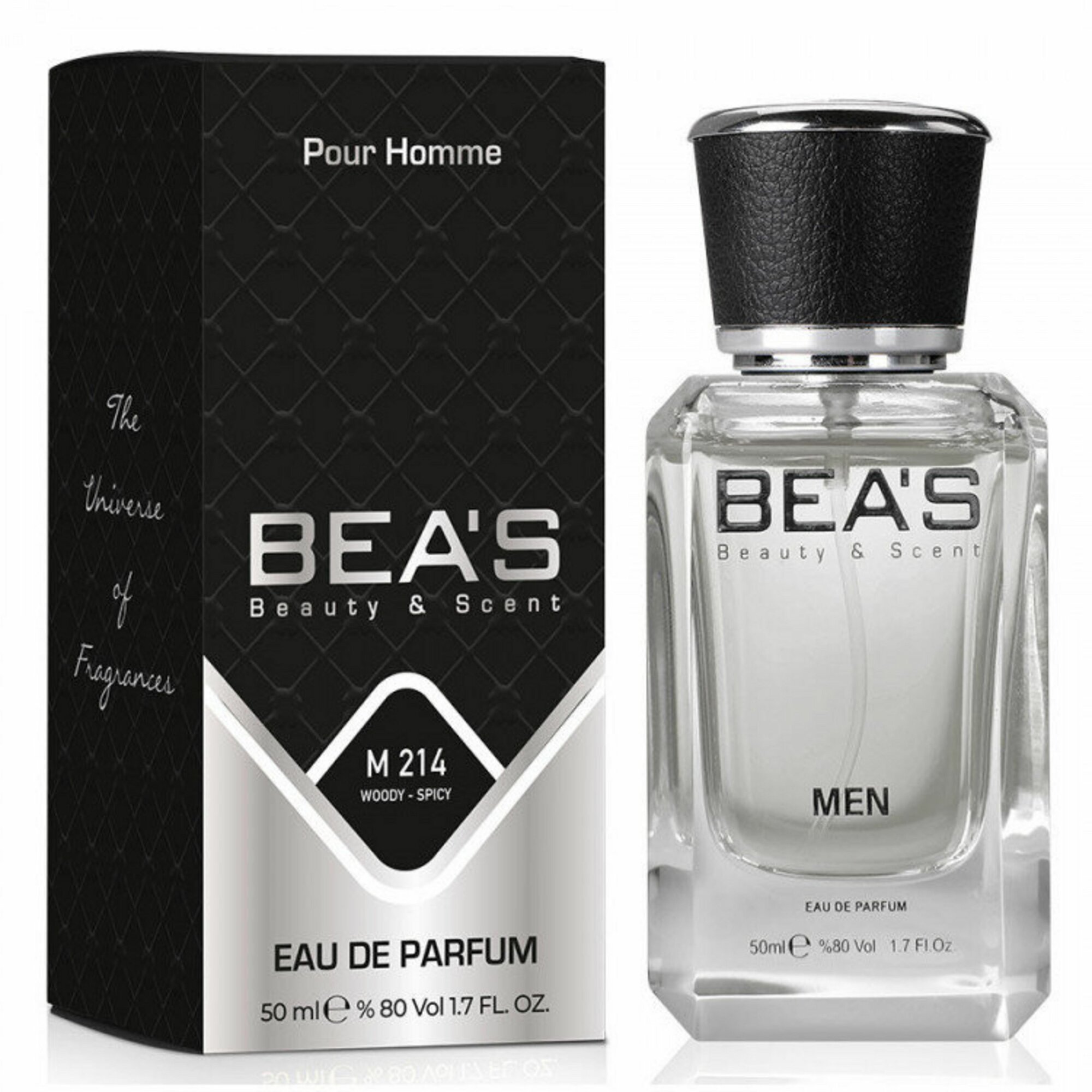Парфюмерная вода, духи мужские, BEA'S Beauty & Scent M202, Биас Бьюти Скент, фужерный аромат, 50 мл