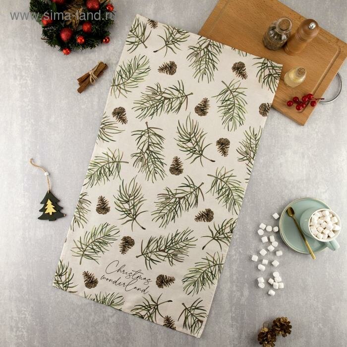 Полотенце "Этель" Christmas tree 40х73 см, 100% хл, саржа 190 гр/м2, 5135274