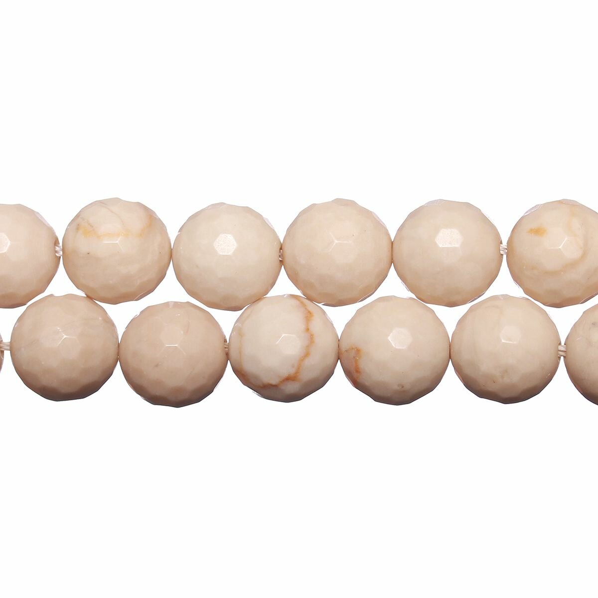 Бусины каменные, окаменелое дерево, граненое, 12мм, 16 шт, низка