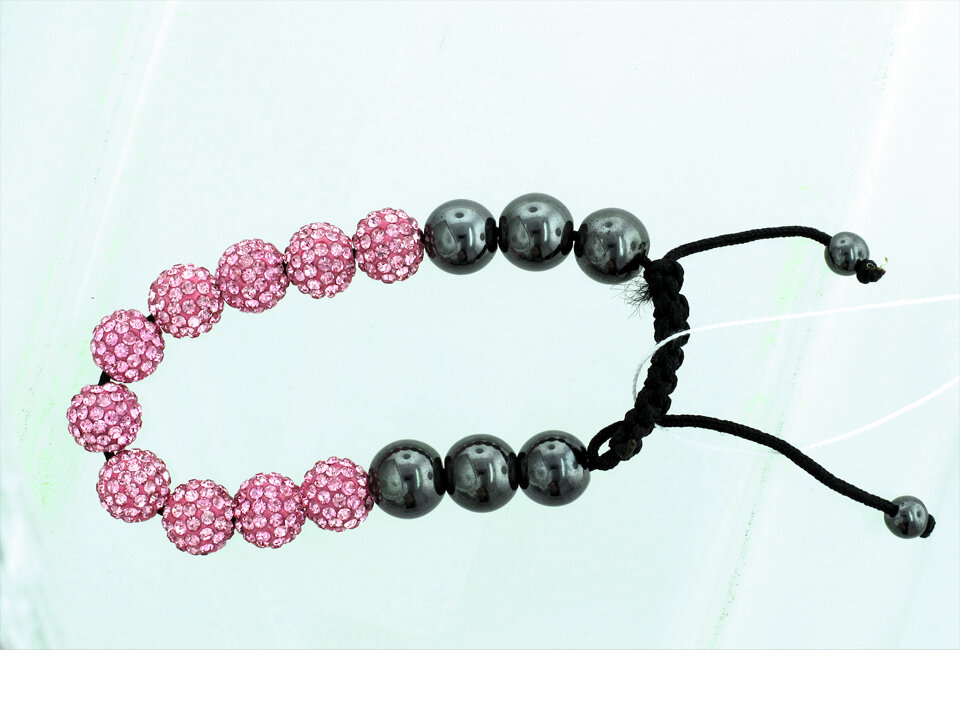 Браслет, стекло, гематит