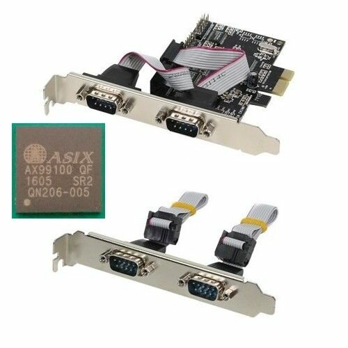 Контроллер PCIe x1 v1.0 (ASIX AX99100) Serial Port, 4 x RS-232 DB9M (ORIENT XWT-PE4SV1)