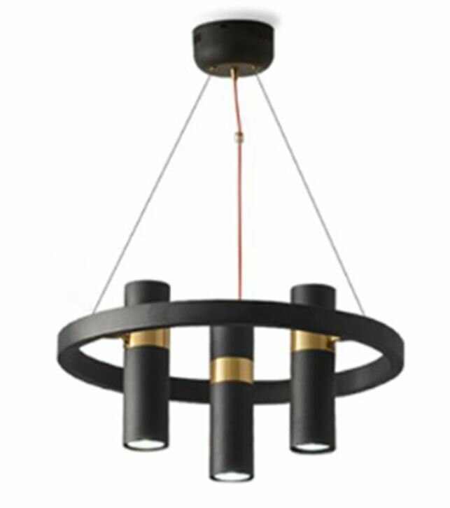 Люстра подвесная черная с тремя плафонами LED GU 10 30Вт Spoor 3 Люстра потолочная круглая в гостиную, детскую, спальню Blesslight