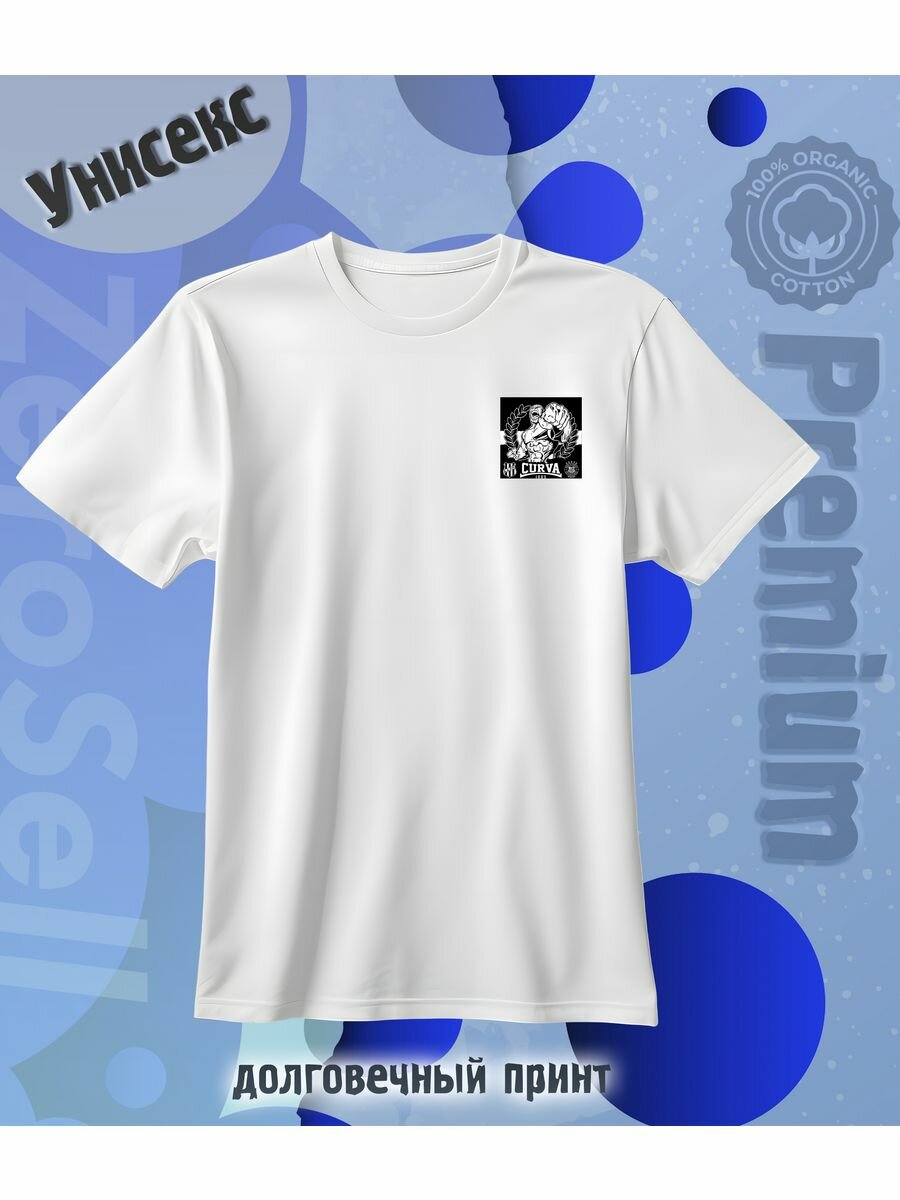 Футболка с надписью curva скинхед