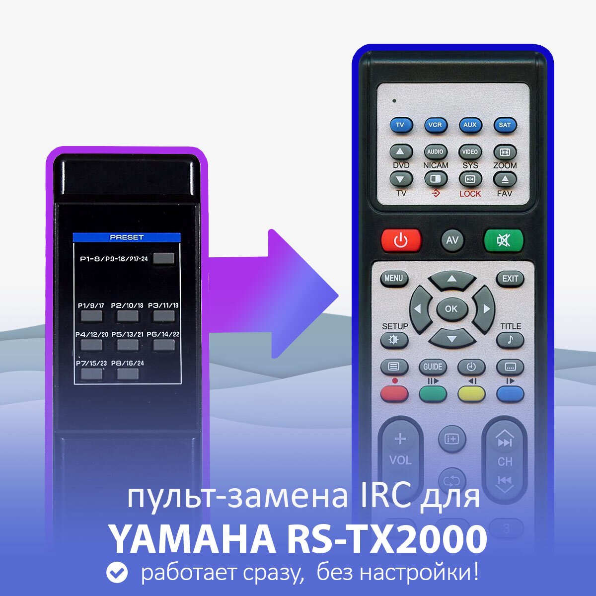 Пульт-замена для YAMAHA RS-TX2000