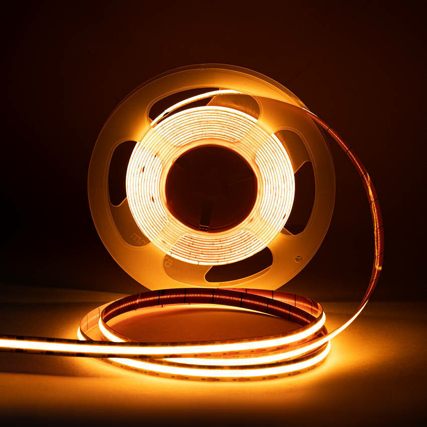 Светодиодная лента 5м, 12В, 12Вт/м, COB, 504д/м, 305лм/м, 10мм, желтый, ML-R504-COB-Y-S