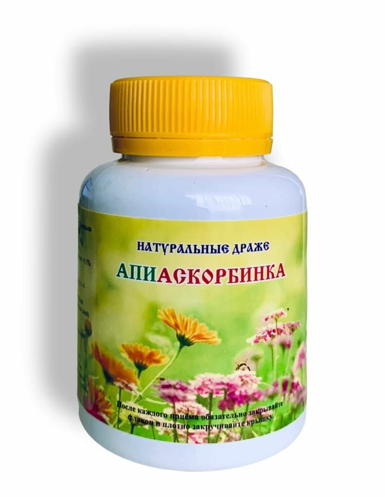 МелМур Апиаскорбинка, натуральные драже с цветочной пыльцой и витамином С, 100 г (270 драже)