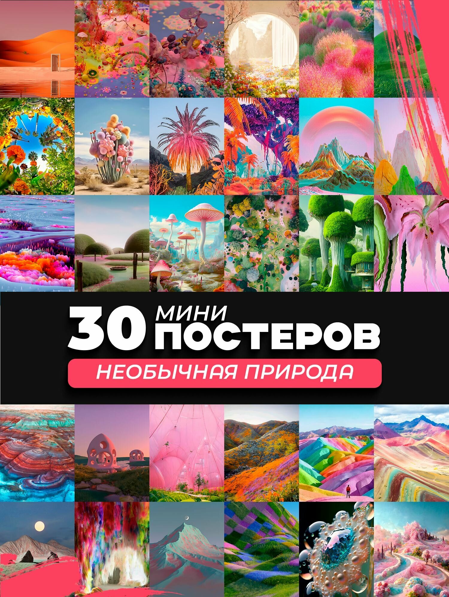 Набор мини постеров Необычная природа