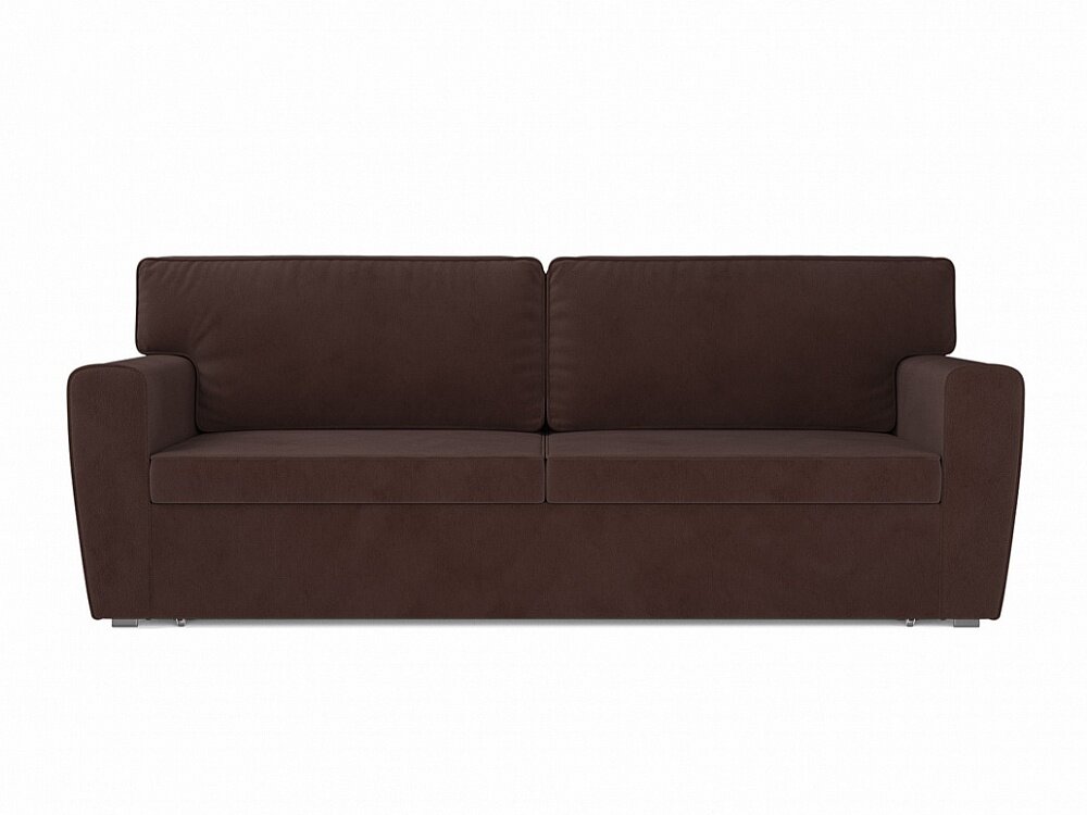 Прямой диван Оскар Эконом Коричневый Микровельвет, еврокнижка, 237х105х91 см, с ящиком для белья