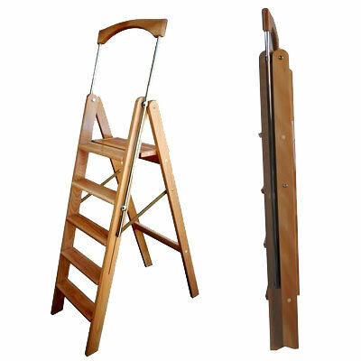 Стремянка деревянная орлан для дома, 5 пять ступеней, натуральный бук