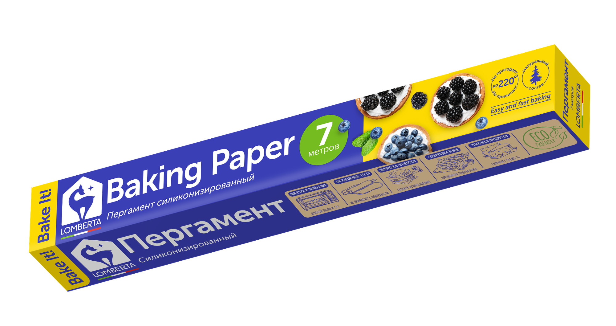 Пергамент силиконизированный для выпечки Lomberta Baking Paper, 30см, 7 метров в рулоне