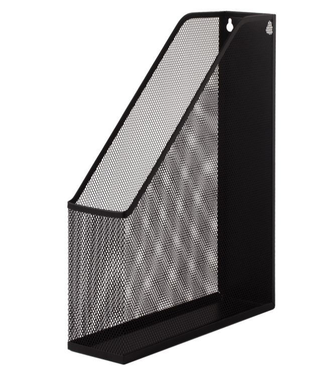 Лоток вертикальный для бумаг BRAUBERG "Germanium" (250х72х315 мм), металлический , черный, 231948