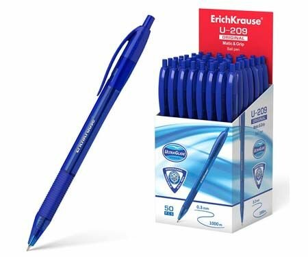 Ручка Er.Krause автомат. U-209 Original Matic&Grip Ultra Glide Technology синяя 47610 кор. синий . Комплект из 50 ручек