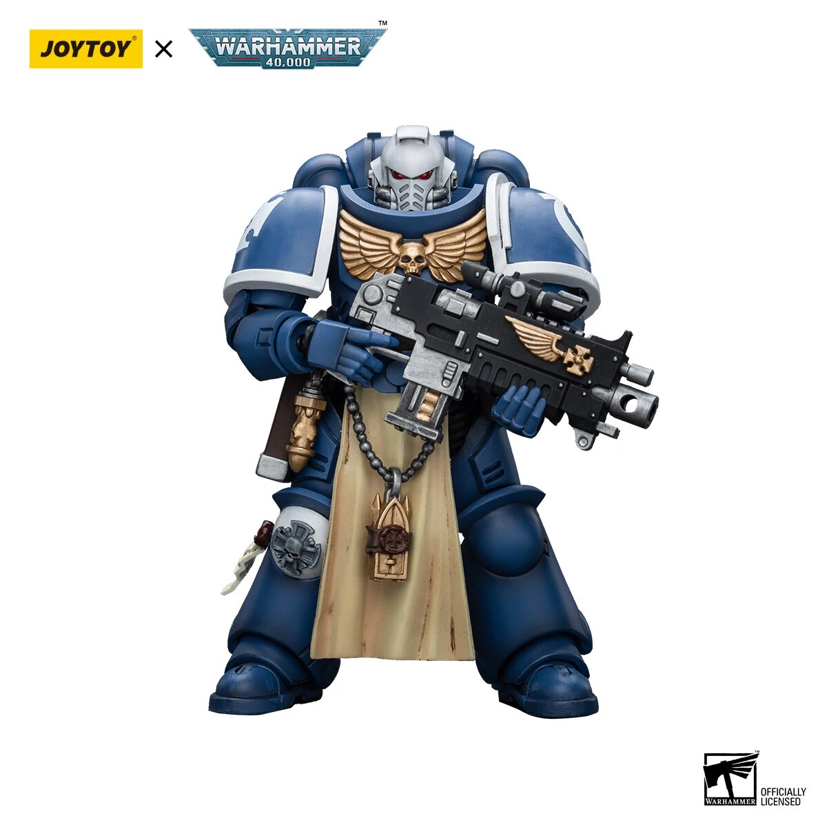 JOY TOY Warhammer 40K Фигурки Ультрамарин Titus Victrix Guard Guilliman Темно-синий, Bolt Rifle