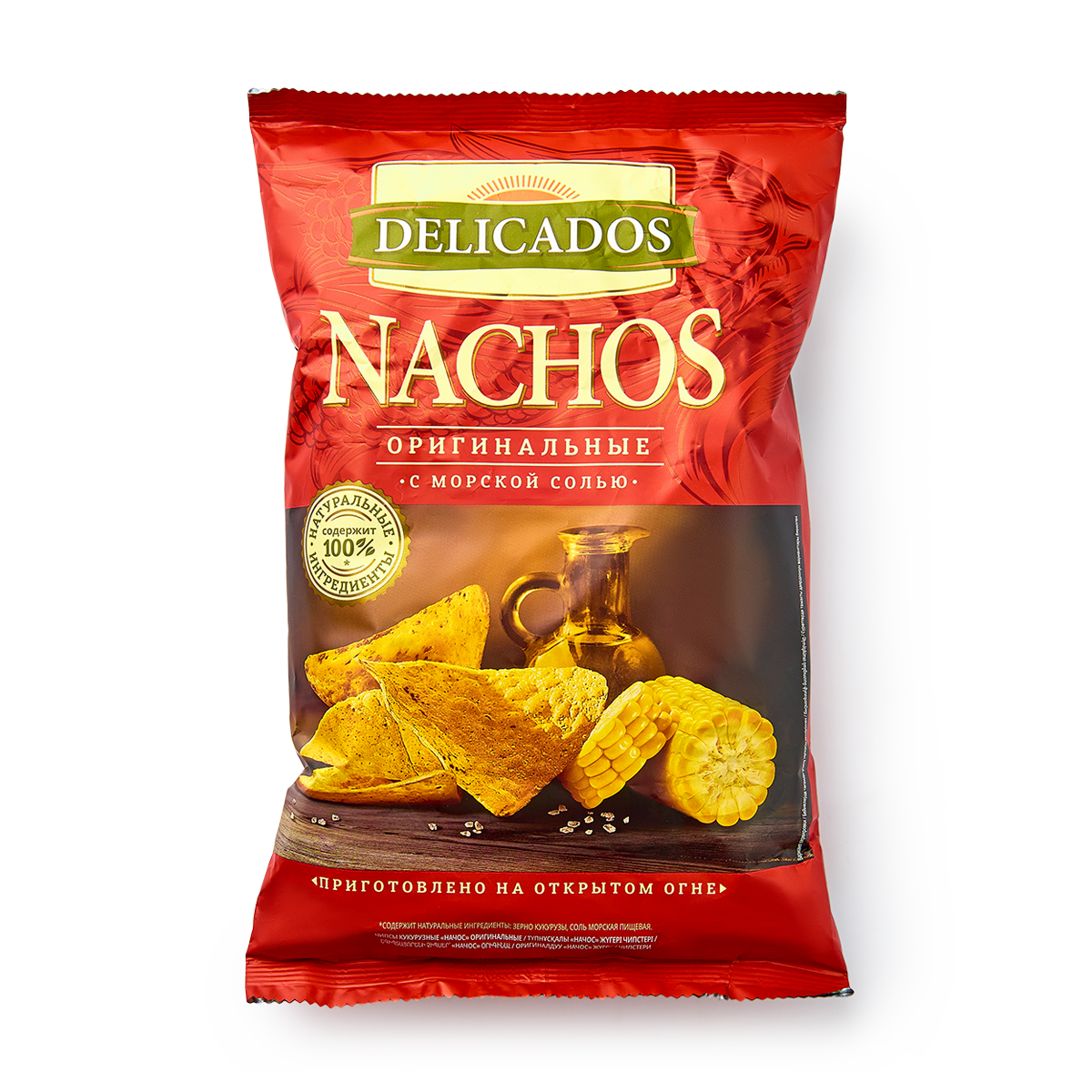 Чипсы Nachos Delicados, кукурузные, оригинальные, 150 г, флоу-пак, 1 шт