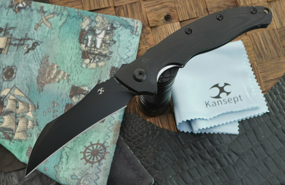 Складной нож Kansept Knives Copperhead, сталь CPM S35VN, BW, рукоять черный G-10