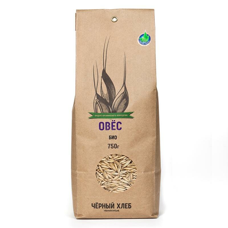 Овес в оболочке органический "Черный Хлеб", 750 г