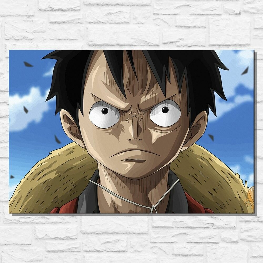 Картина по номерам на холсте аниме One Piece (Ван пис, anime, Манки Д. Луффи) - 15231 Г 60x40
